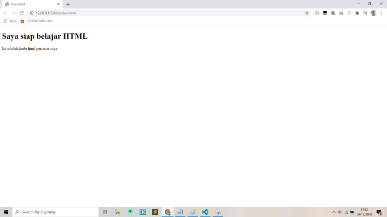 Langkah membuat HTML pertama di Visual Studio Code – Baraja Coding