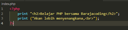 PERBEDAAN ECHO DENGAN PRINT PADA BAHASA PEMOGRAMAN PHP – Baraja Coding