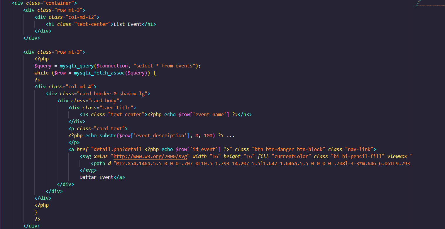 PENGGUNAAN FUNGSI PHP PADA WEBSITE EVENTAPPS – Baraja Coding