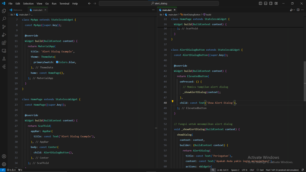 Panduan Lengkap: Alert Dialog di Flutter – Baraja Coding